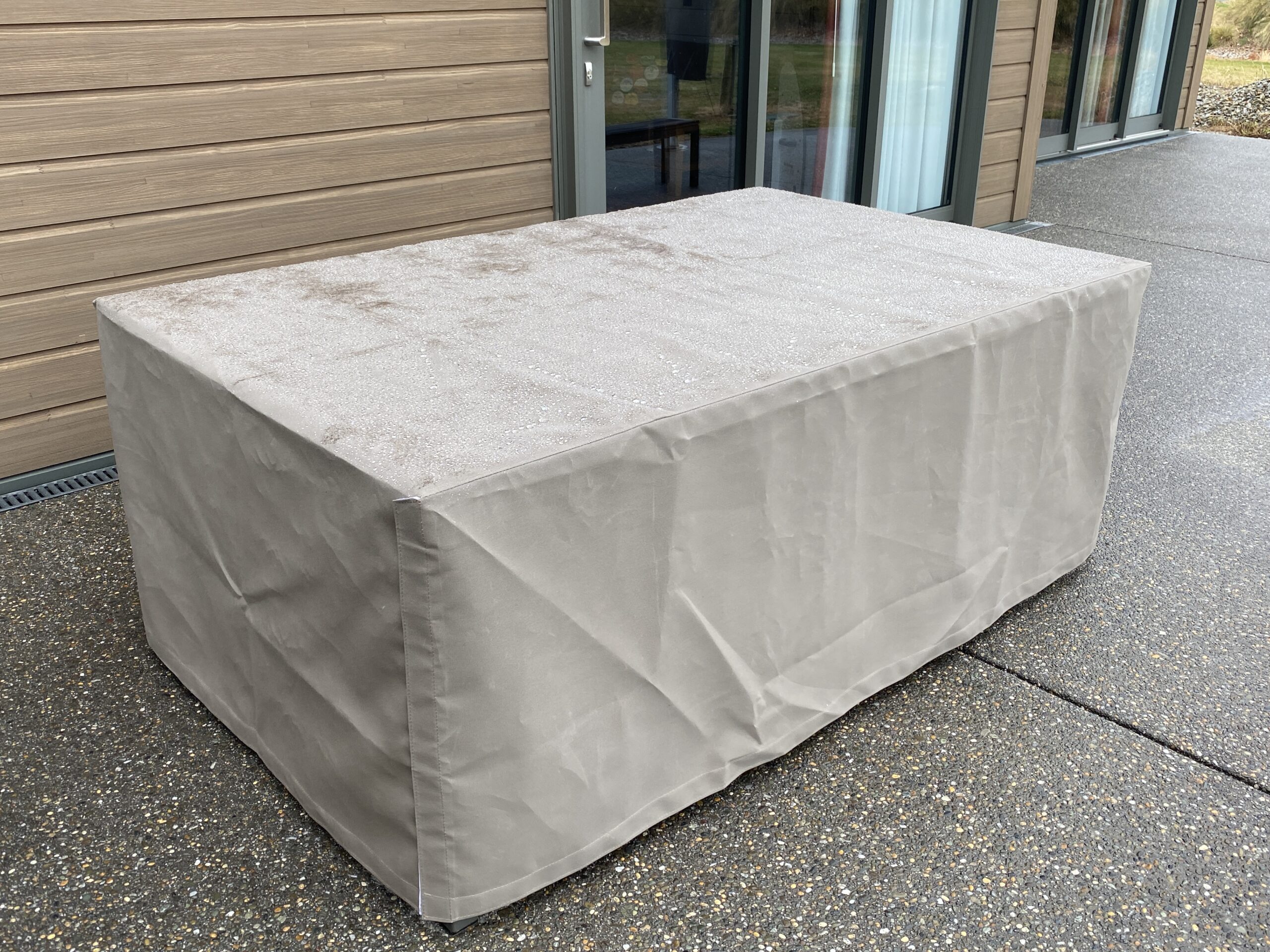 Acrylic Canvas Table Cover in Taupe